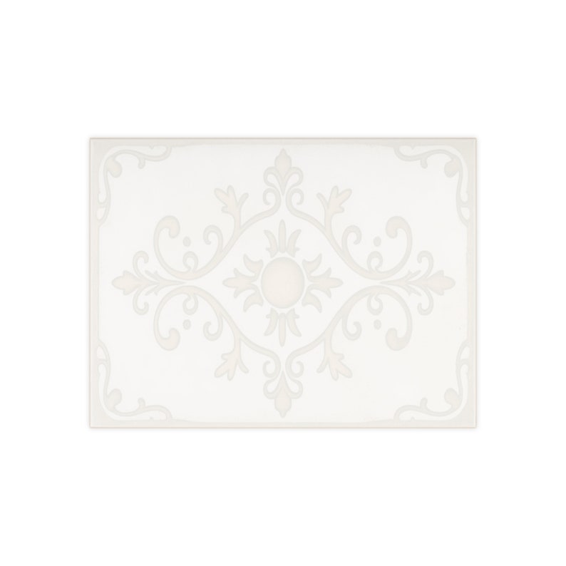 French Motif Ceramic Tile 6x8 Wall Tile Cream on White Tile French ...