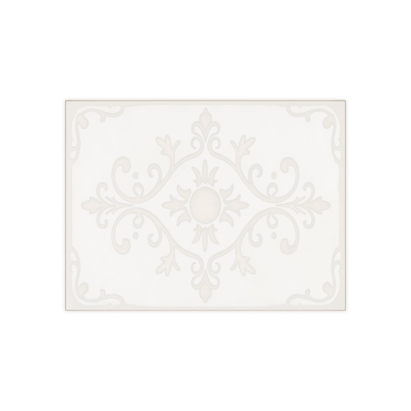 French Motif Ceramic Tile 6x8 Wall Tile Cream on White Tile French ...