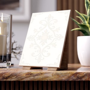 French Motif Ceramic Tile 6x8 Wall Tile Cream on White Tile French ...
