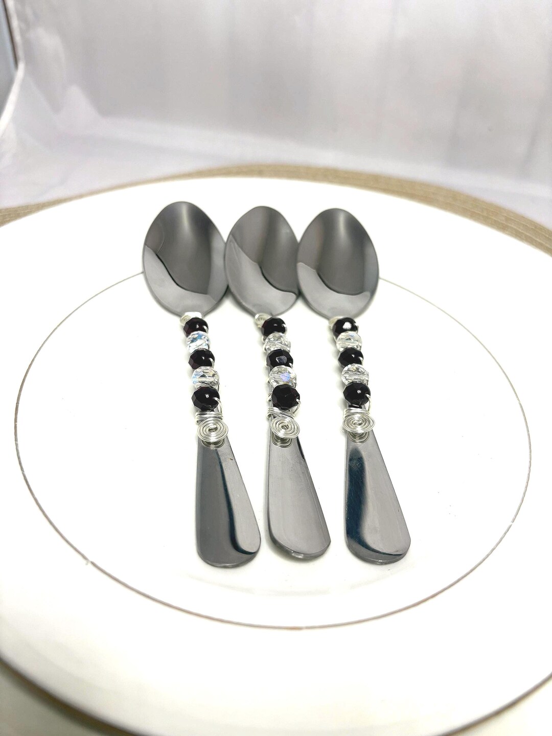 Appetizer Spoon Set | 3 Piece Charcuterie Spoon Set | 3 Beaded ...
