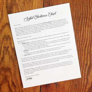 DIGITAL DOWNLOAD Joyful Obedience Chart 8.5x11 | Etsy