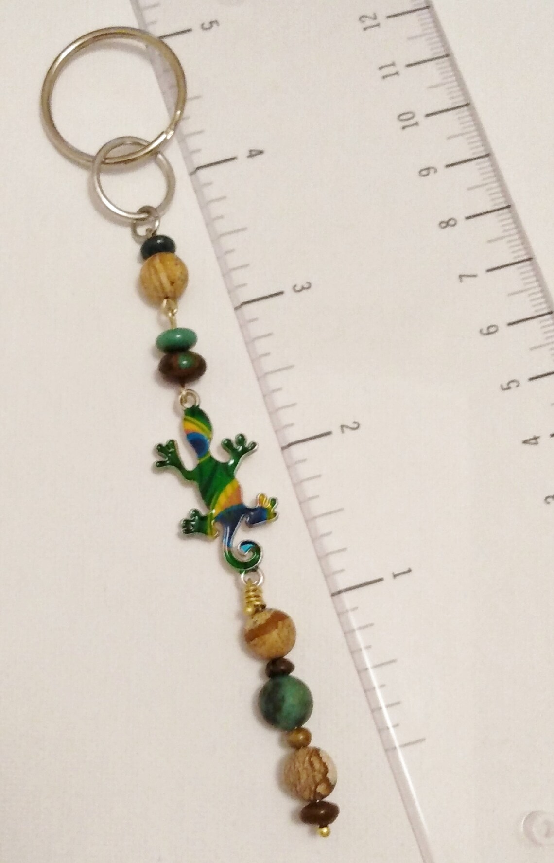 Gecko Beaded Keychain Gecko key chain lizard keychain | Etsy