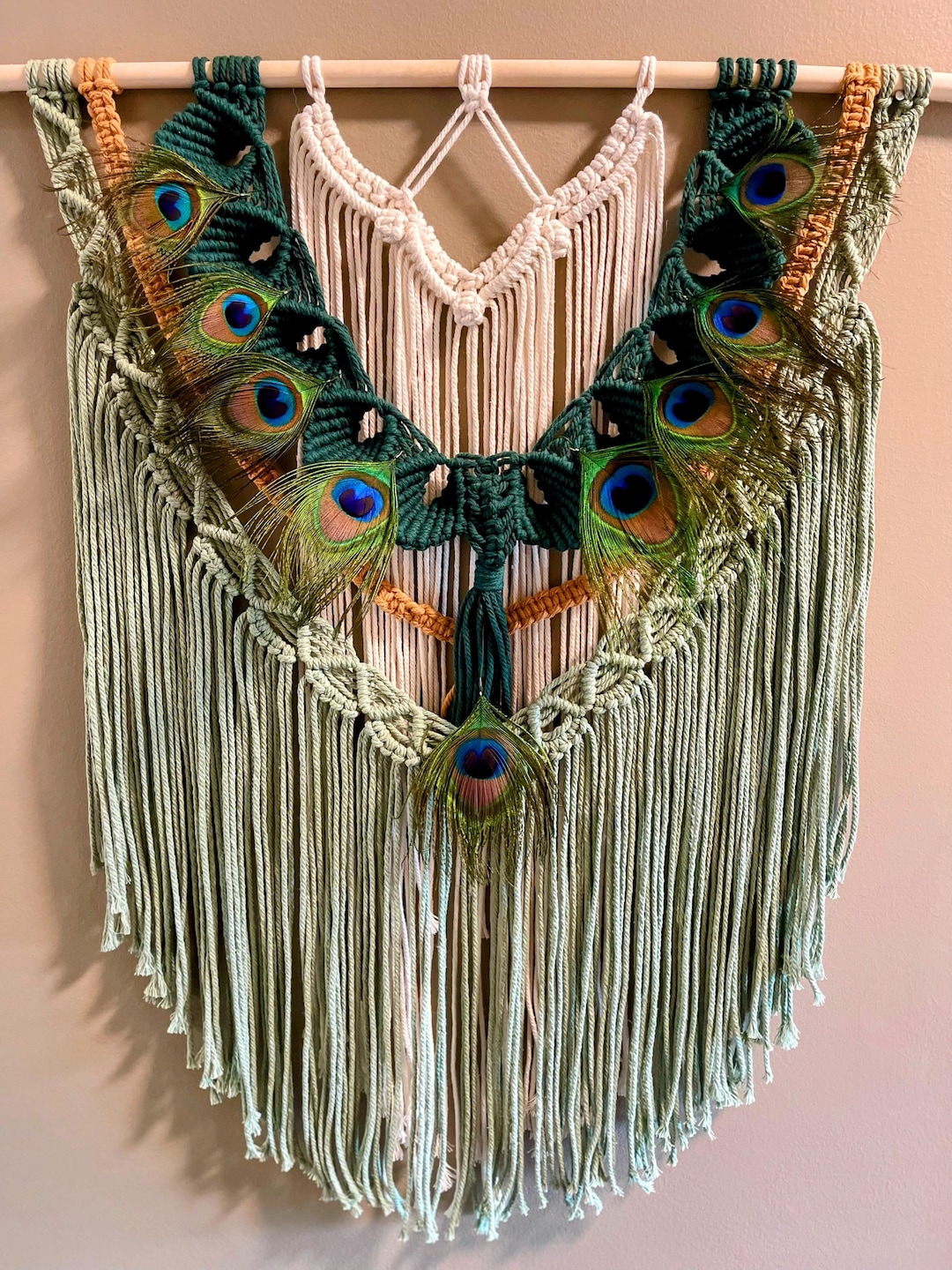 Peacock Macrame Wall Hanging - Etsy
