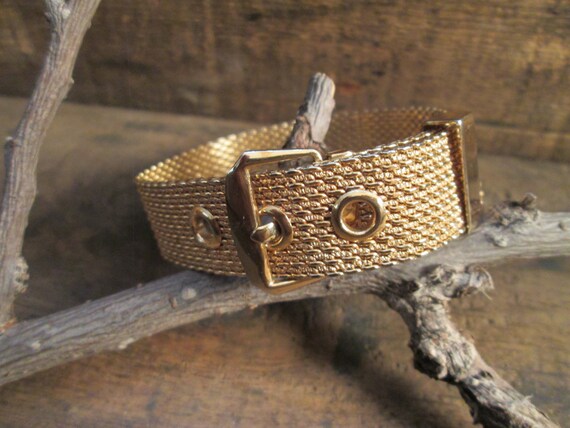 Vintage Avon Gold-tone Mesh Belt Buckle Bracelet C-81 - Etsy