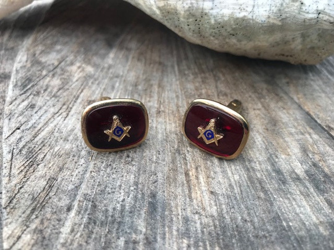 Vintage Foster Gold-tone and Ruby Red Masonic Cufflinks F-26 - Etsy