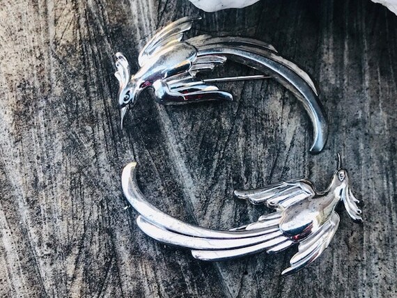 Vintage Forstner Sterling Silver Twin Pair of Bird of… - Gem