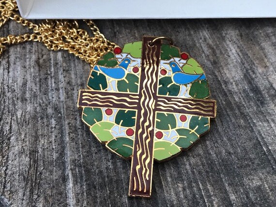 TSG Cross Necklace Depicting Tree of Life (D-114) - Gem