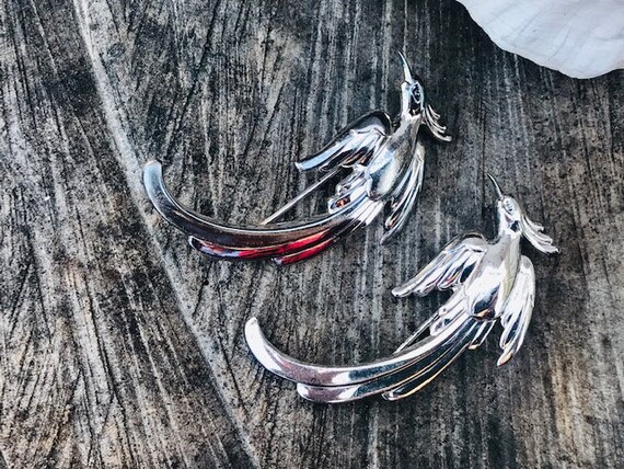 Vintage Forstner Sterling Silver Twin Pair of Bird of… - Gem