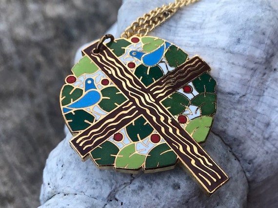 TSG Cross Necklace Depicting Tree of Life (D-114) - Gem