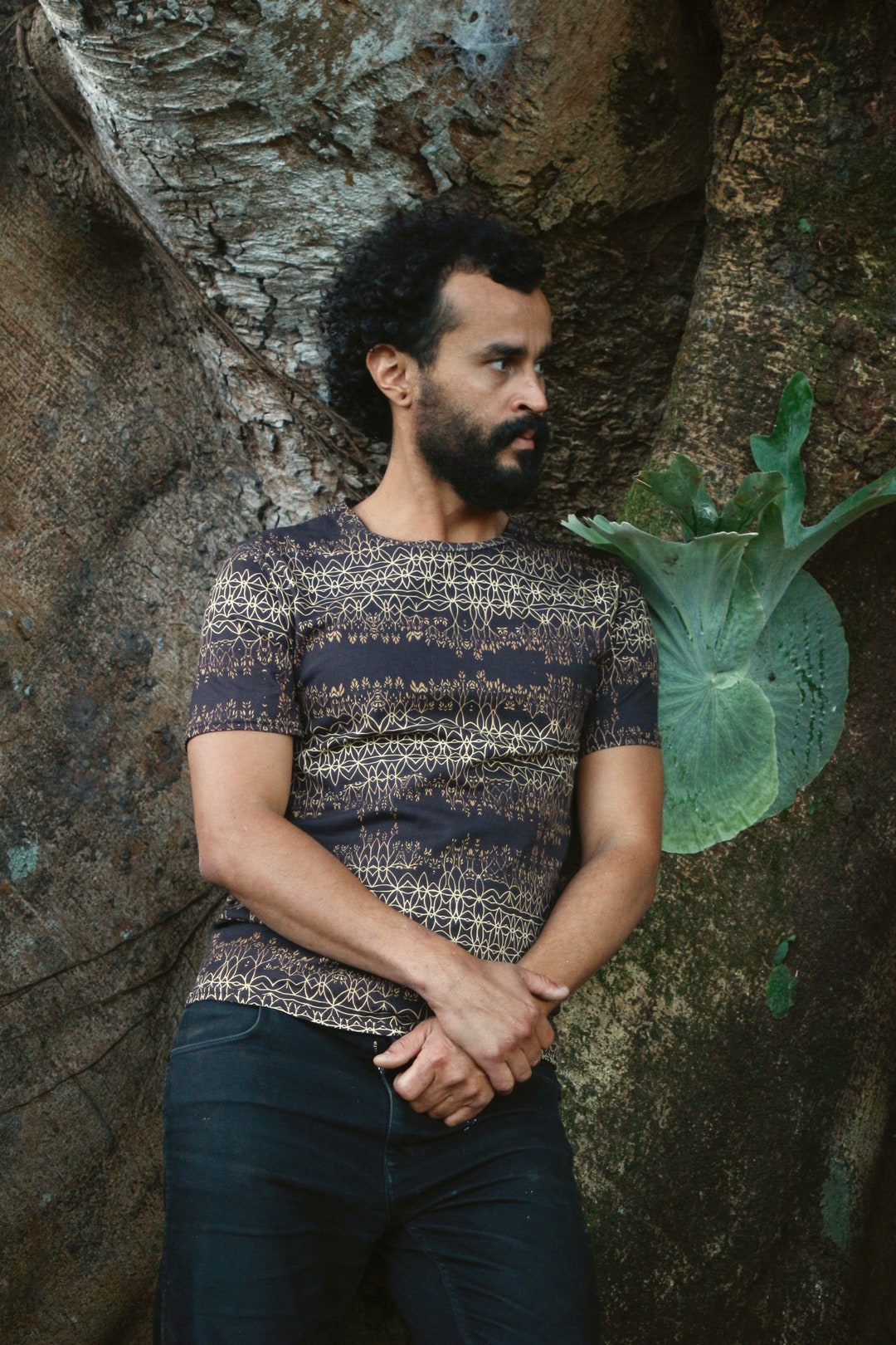 Tree of Life Cotton Tee, Unisex Flower of Life Tee, Fractal Tee, Tree ...