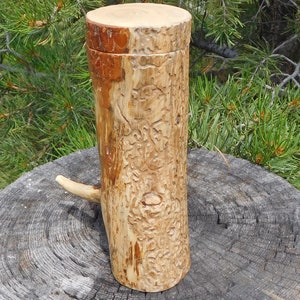 Rustic Pinon Canister With Magnetic Lid, 1/3 Cup Capacity, Unique Wood ...