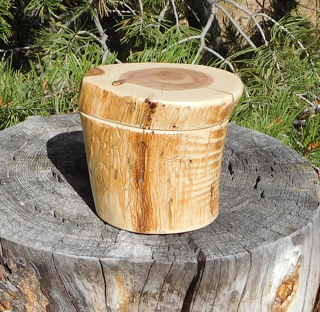 Rustic Red Cedar Salt Cellar / Treasure Keeper With Magnetic Lid, 1/3 ...