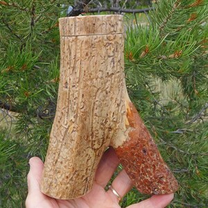 Rustic Pinon Canister With Magnetic Lid, 1/3 Cup Capacity, Unique Wood ...