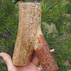 Rustic Pinon Canister With Magnetic Lid, 1/3 Cup Capacity, Unique Wood ...