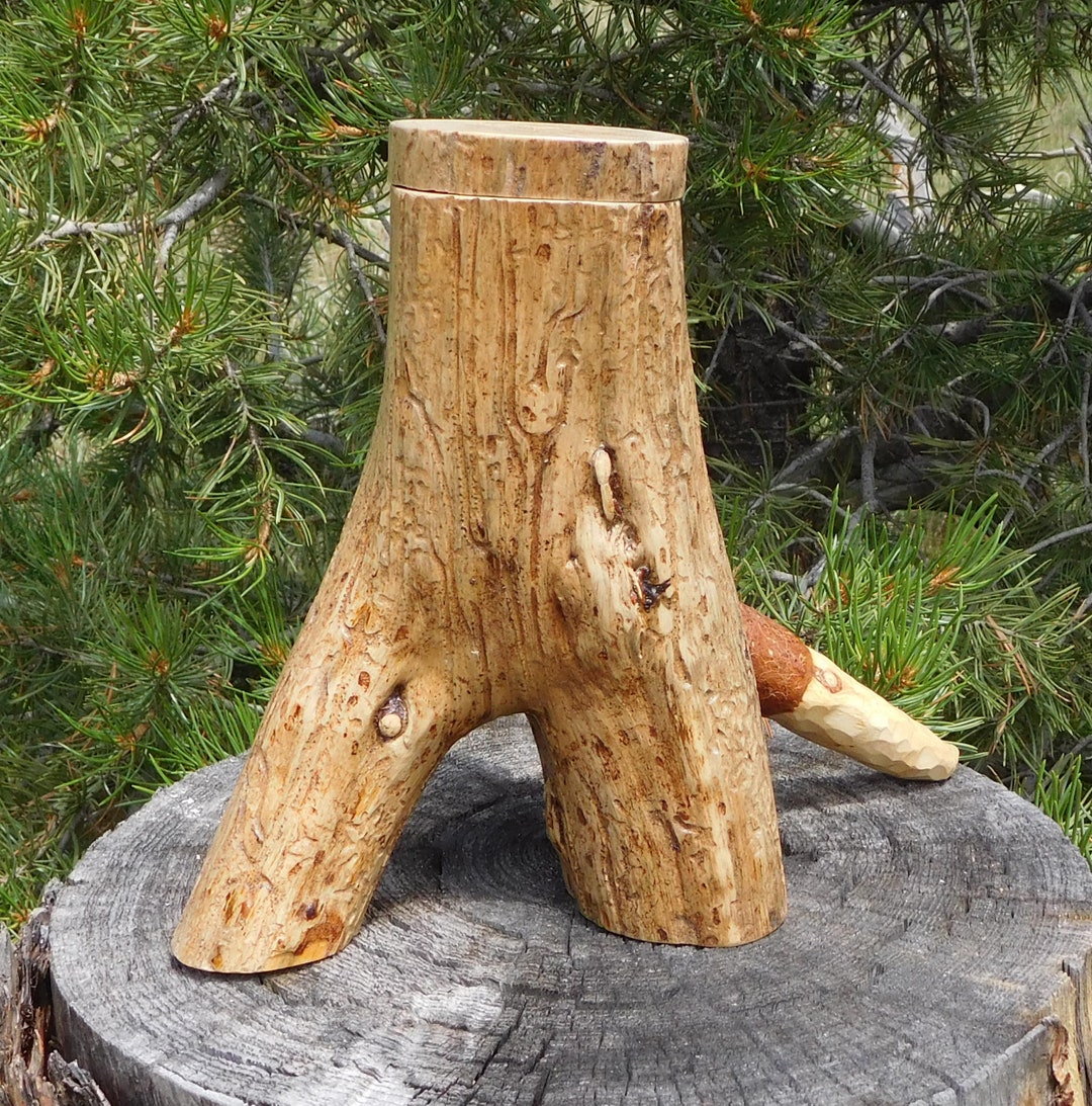 Rustic Pinon Canister With Magnetic Lid, 2/3 Cup Capacity, Unique Wood ...