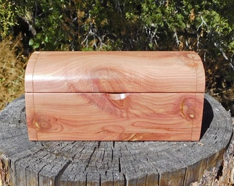 Red Cedar Log Box With Hinged Lid and Optional Lock, Small Chest Made ...
