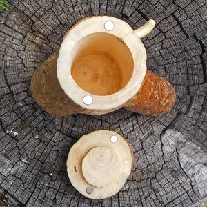 Rustic Pinon Canister With Magnetic Lid, 1/3 Cup Capacity, Unique Wood ...