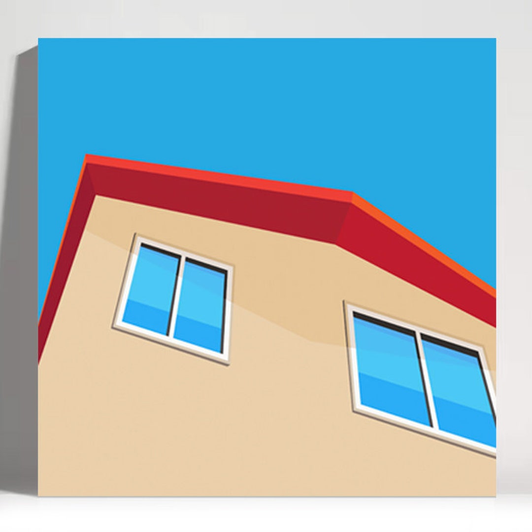 Terracotta Beach House Canvas, Print Minimal, Abstract, Contemporary ...