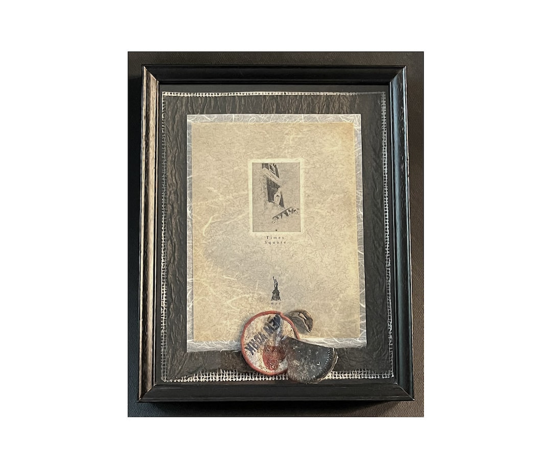 Times Square • New York Photograph and Found Objects in Shadow Box ...