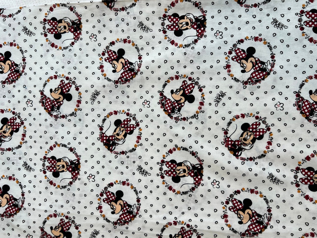 Minnie Mouse Cotton Fabric - Etsy