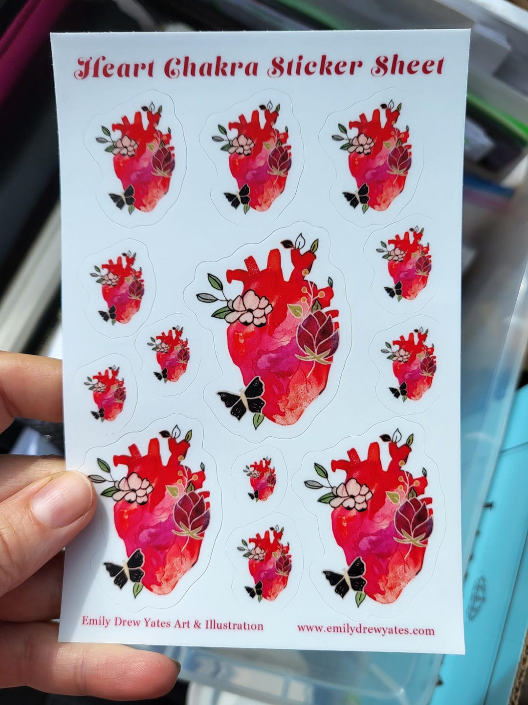Heart Chakra Sticker Sheet - From an Original Painting - Die-cut Art ...
