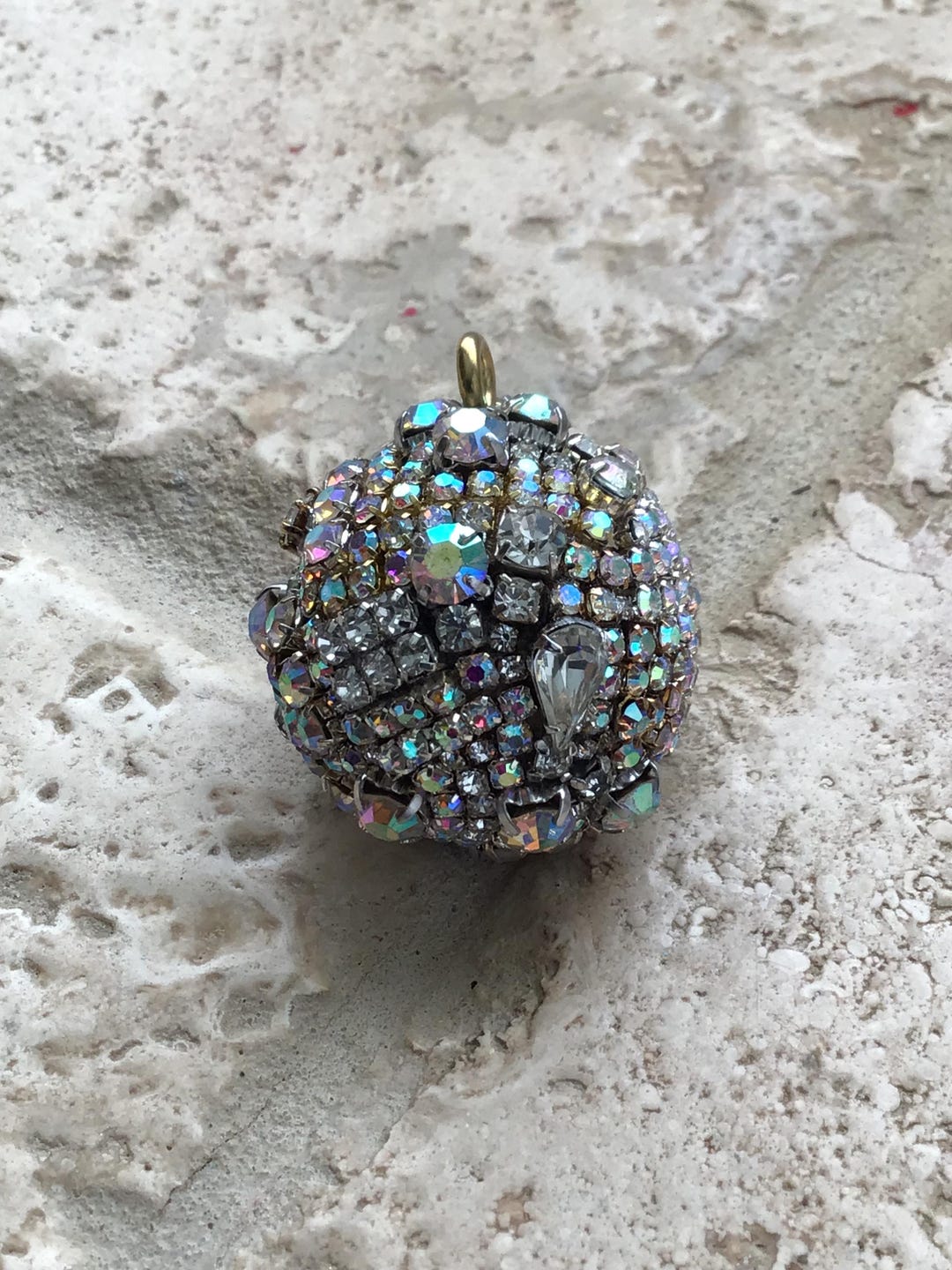 Small Orb, 1 1/2”, AB Gold/silver Color, Jewelled Vintage/new ...