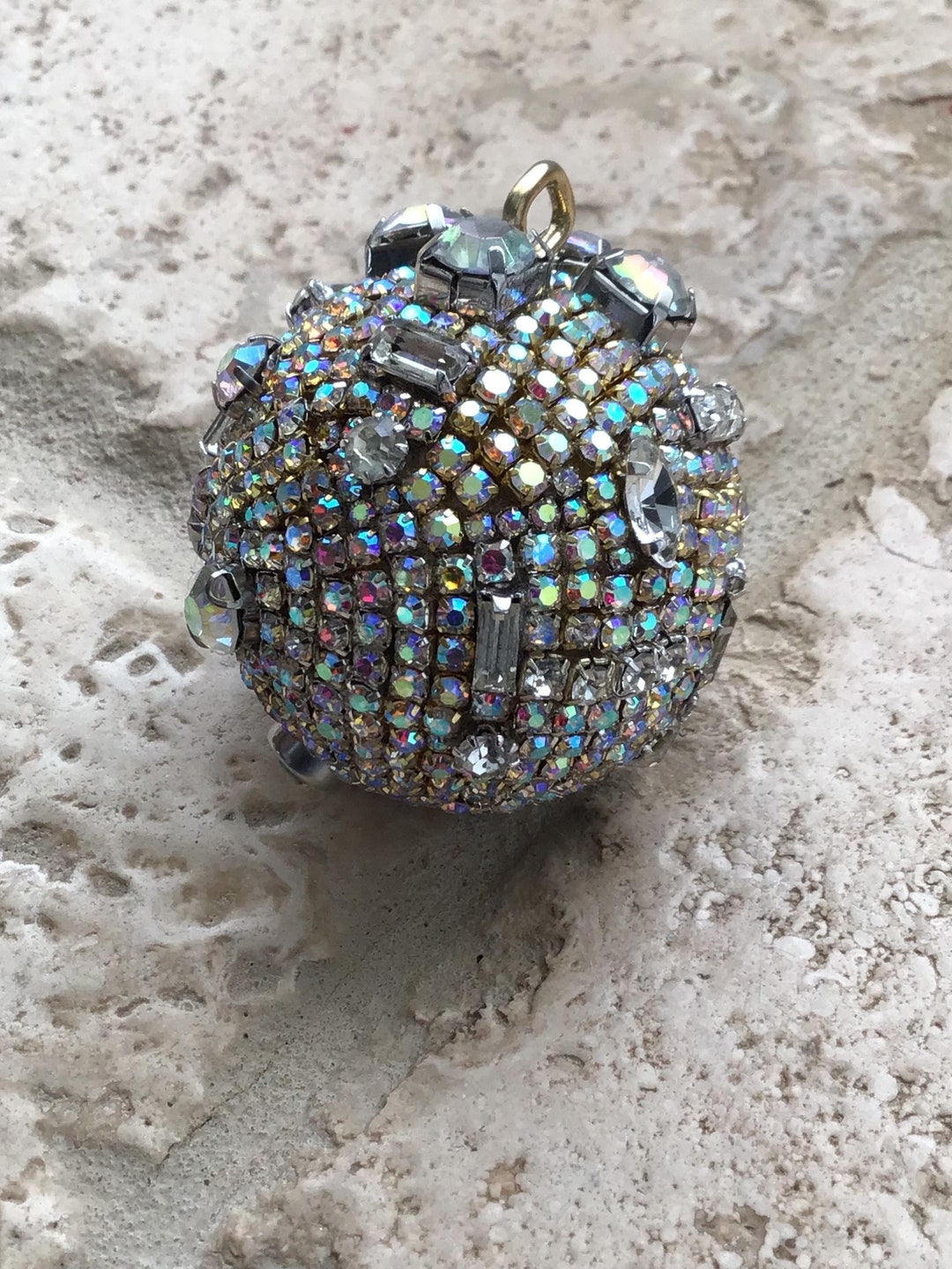 Large Orb, 1 7/8 ", AB Silver/gold Color, Jewelled Vintage/new ...