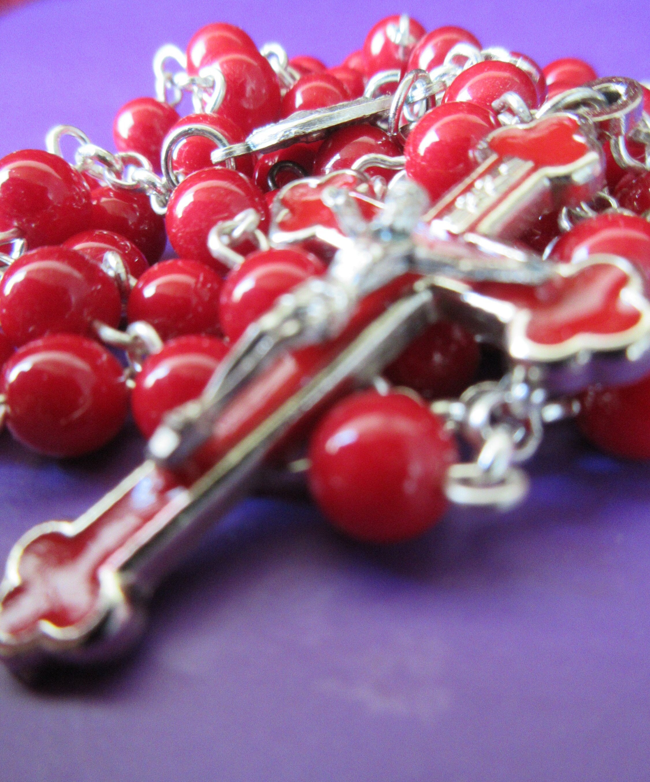 Rosary Blood Red Glass Prayer Beads - Etsy Hong Kong