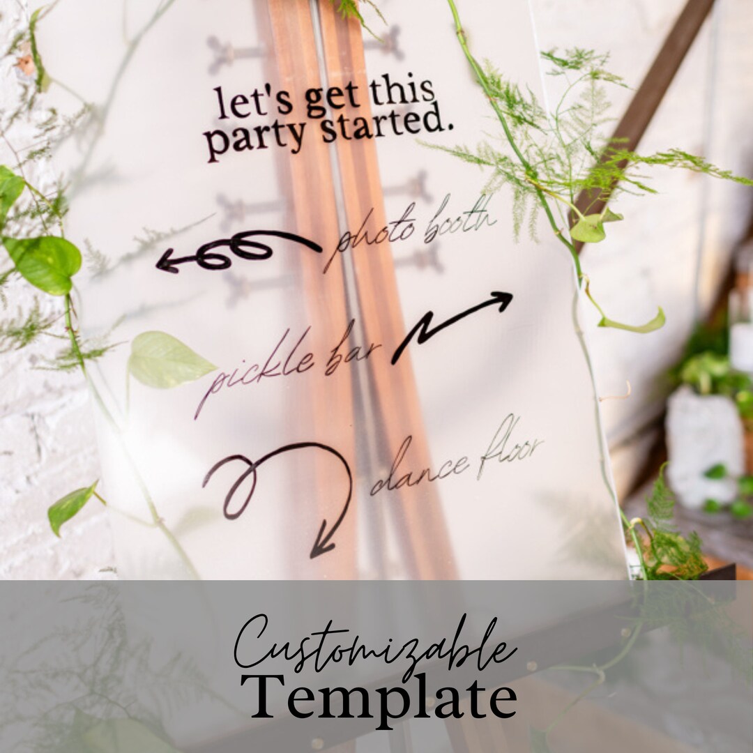 Wedding Reception Directional Sign Digital Template - Etsy