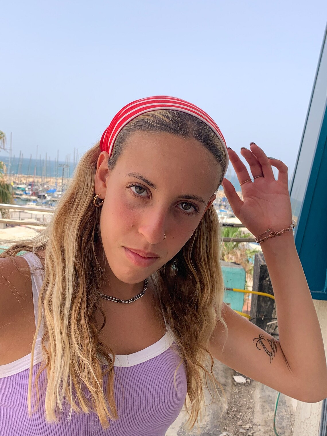 Nautical Striped Wide Headband for Women – Red White, Navy Blue White ...