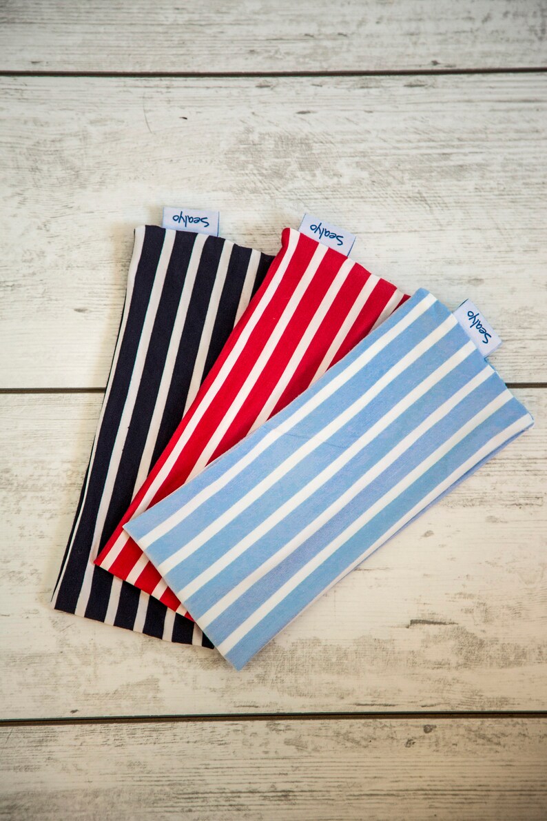 Nautical Striped Wide Headband for Women – Red White, Navy Blue White ...