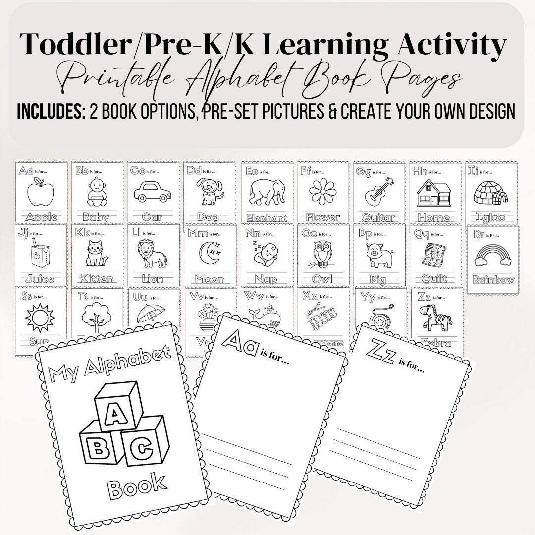 Toddler/ Pre-k/ Kindergarten Learning Activity - DIY Alphabet Coloring ...