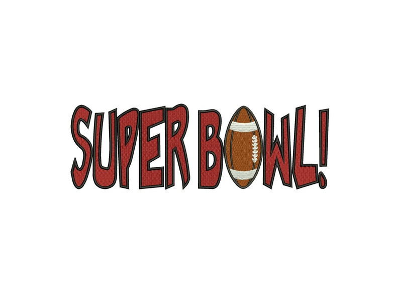 It's Super Bowl Football Filled Machine Embroidery Digitized Design ...