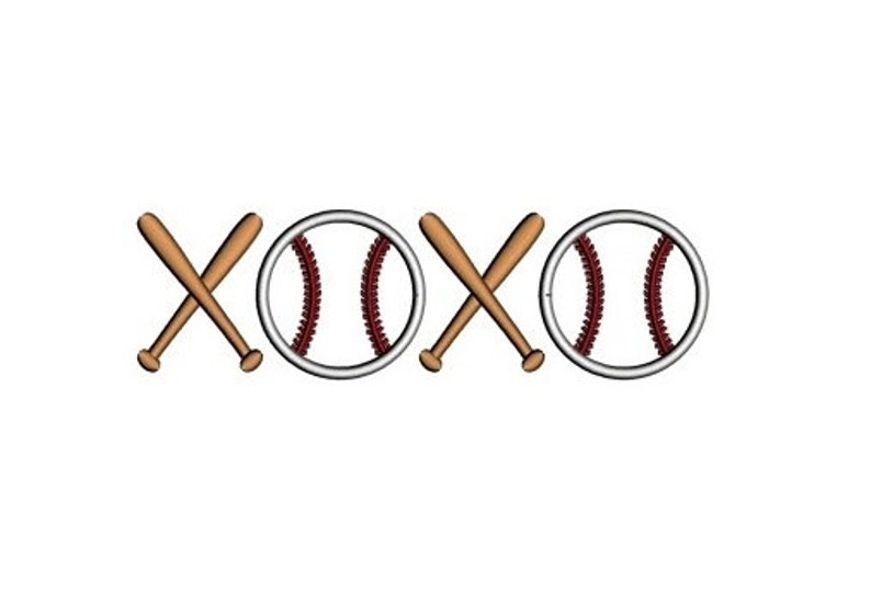 Baseball Bats and Ball XOXO Applique Machine Embroidery - Etsy