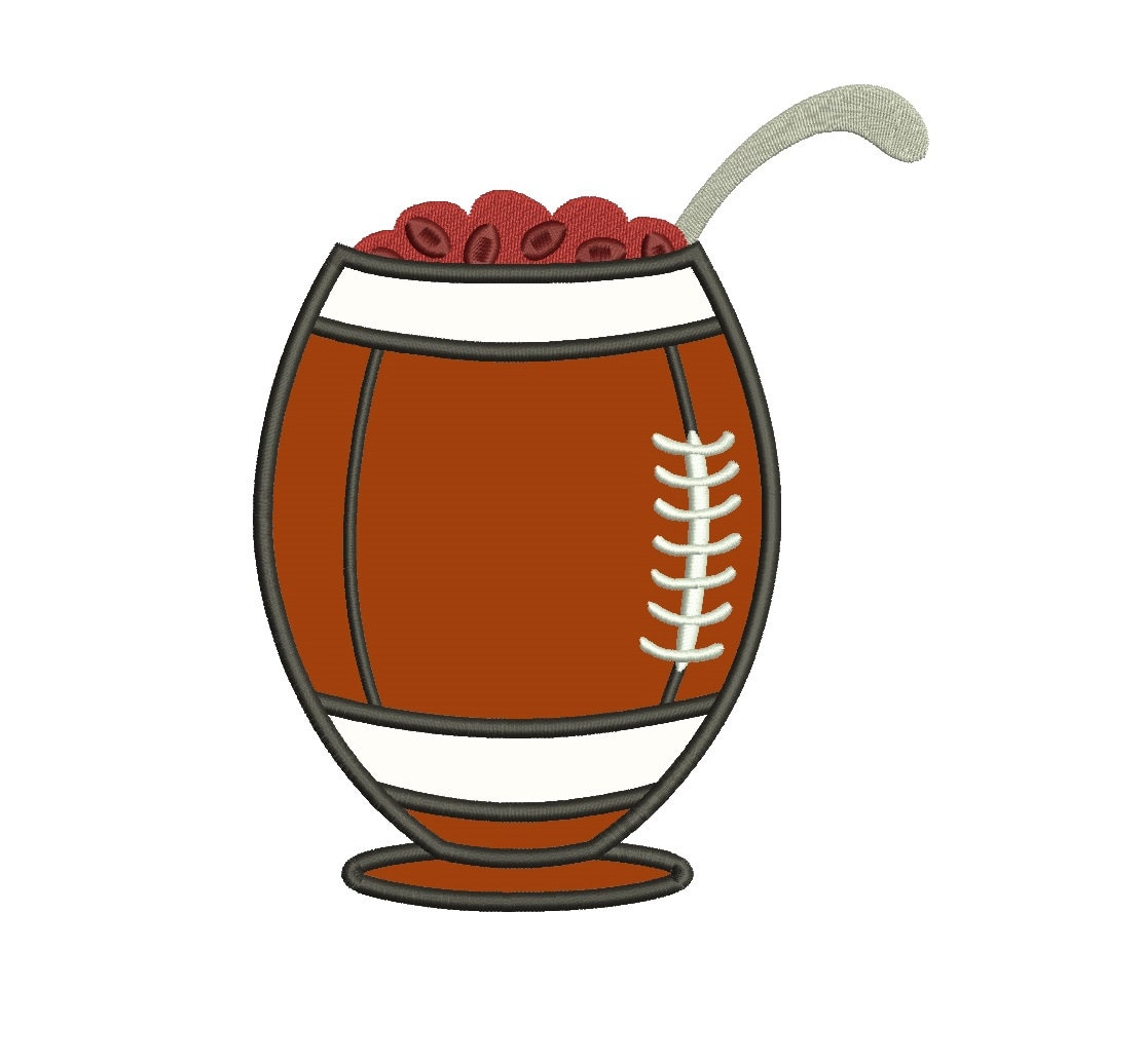 Football Chili Bowl Applique Machine Embroidery Digitized Design ...