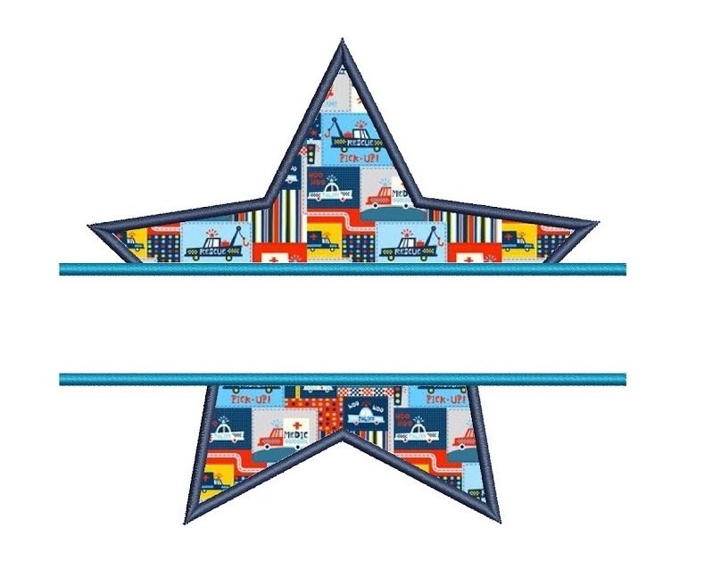 Star Applique Split Machine Embroidery Digitized Design Pattern ...