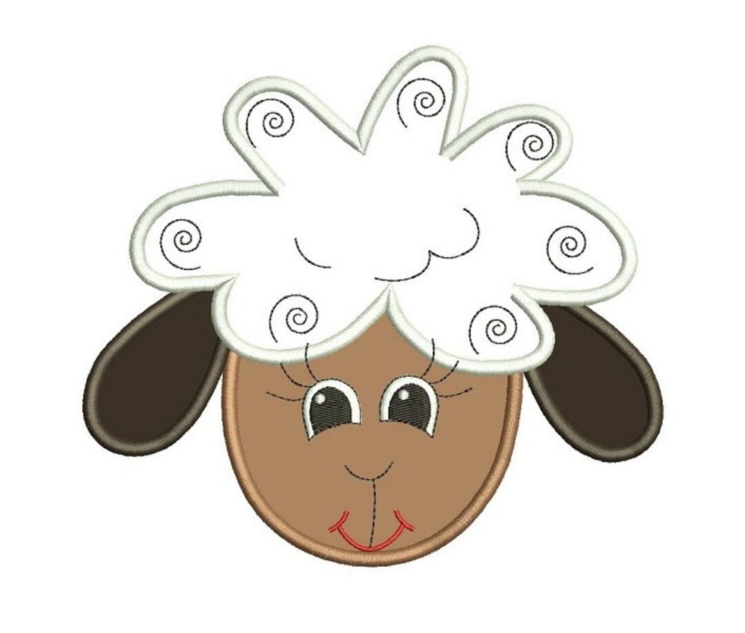 Sheep Head Applique Machine Embroidery Digitized Design Pattern Instant ...