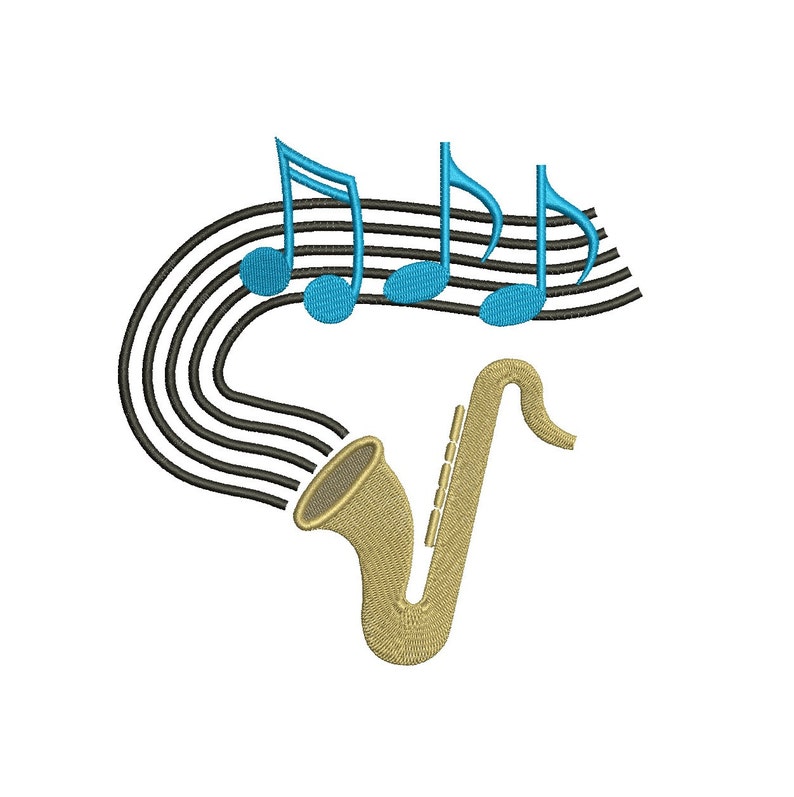 Saxophone Filled Music Machine Embroidery Digitized Design Design ...