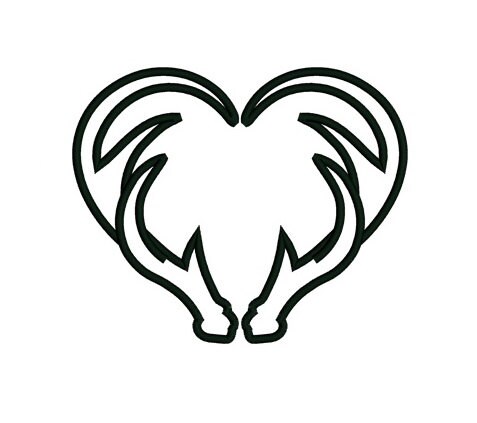 Antlers Heart Hunting Applique machine embroidery digitized | Etsy