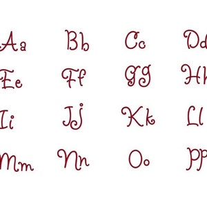 Jelly Bean Satin Script Digitized Machine Embroidery Font Upper and ...