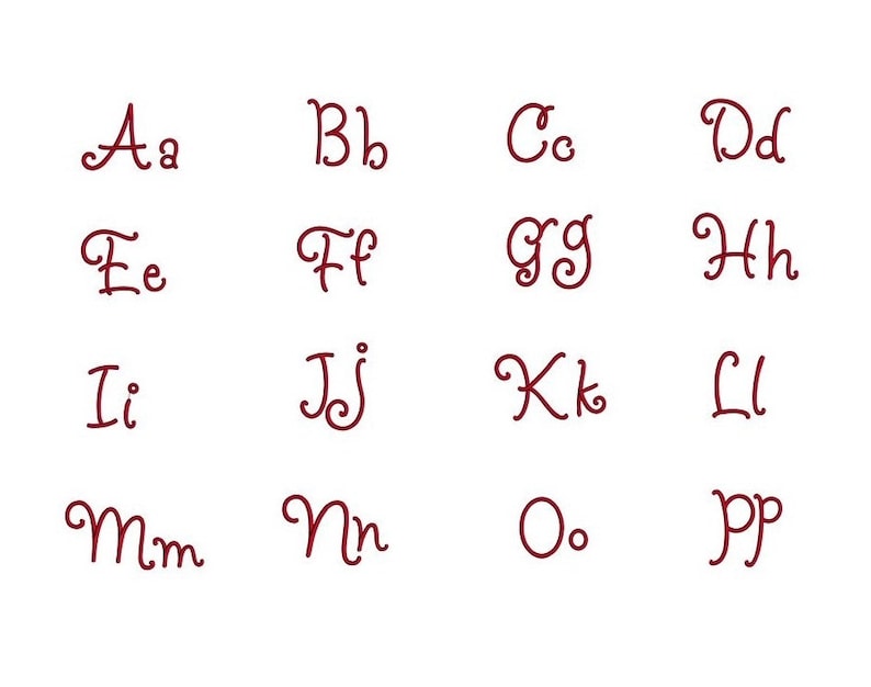 Jelly Bean Satin Script Digitized Machine Embroidery Font | Etsy