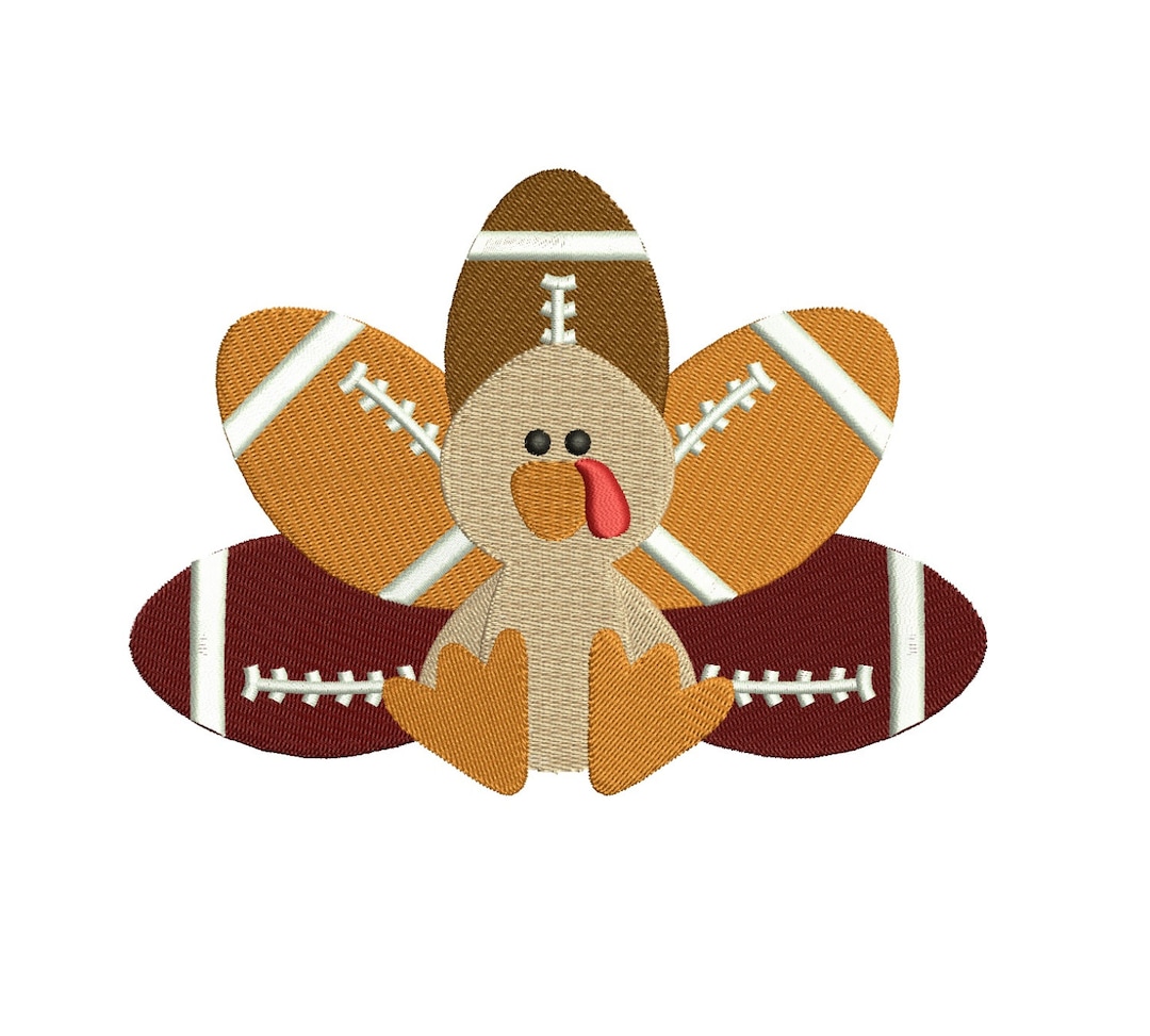 Football Turkey Thanksgiving Filled Machine Embroidery Digitized Design ...