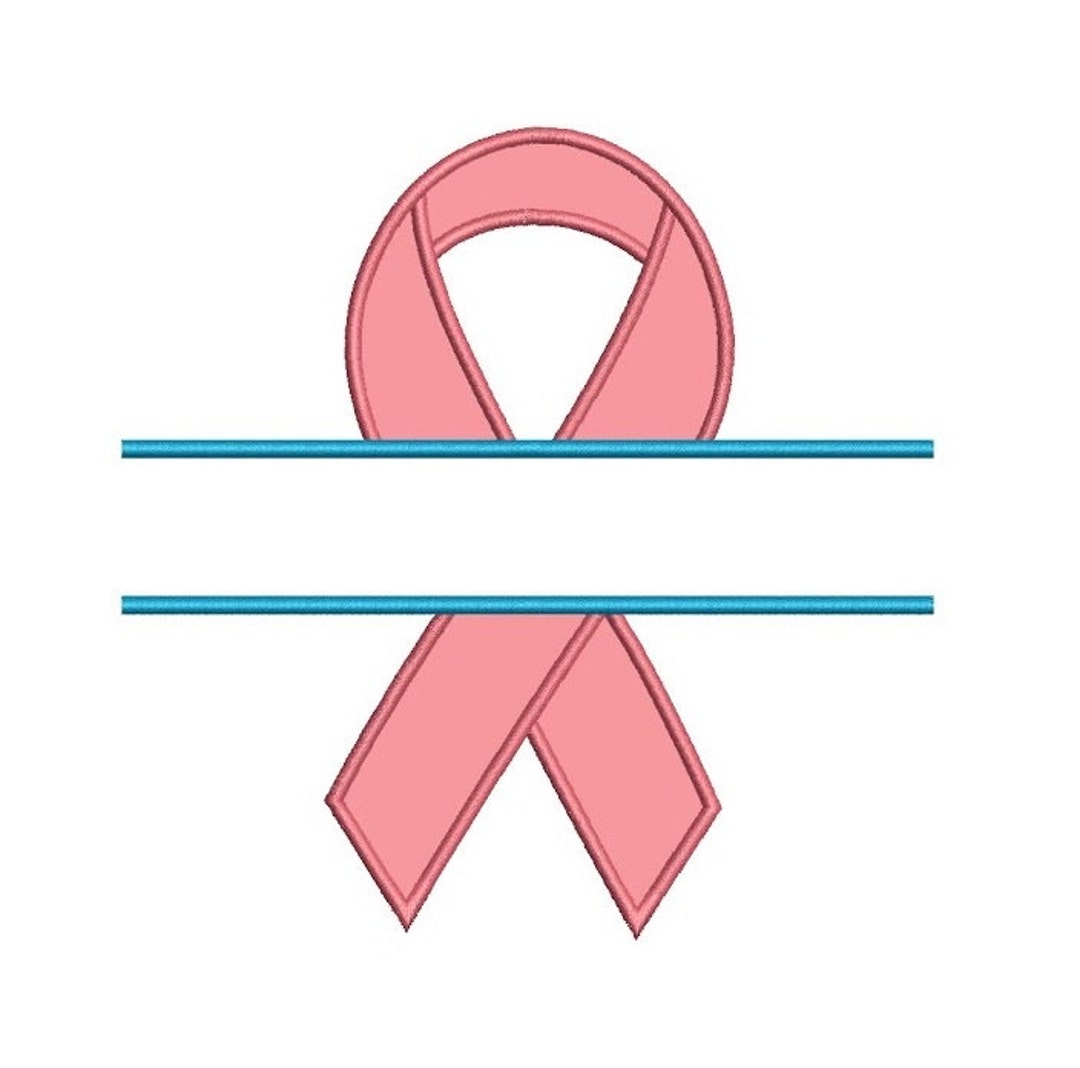 Breast Cancer Ribbon Machine Embroidery Digitized Design Split Applique ...