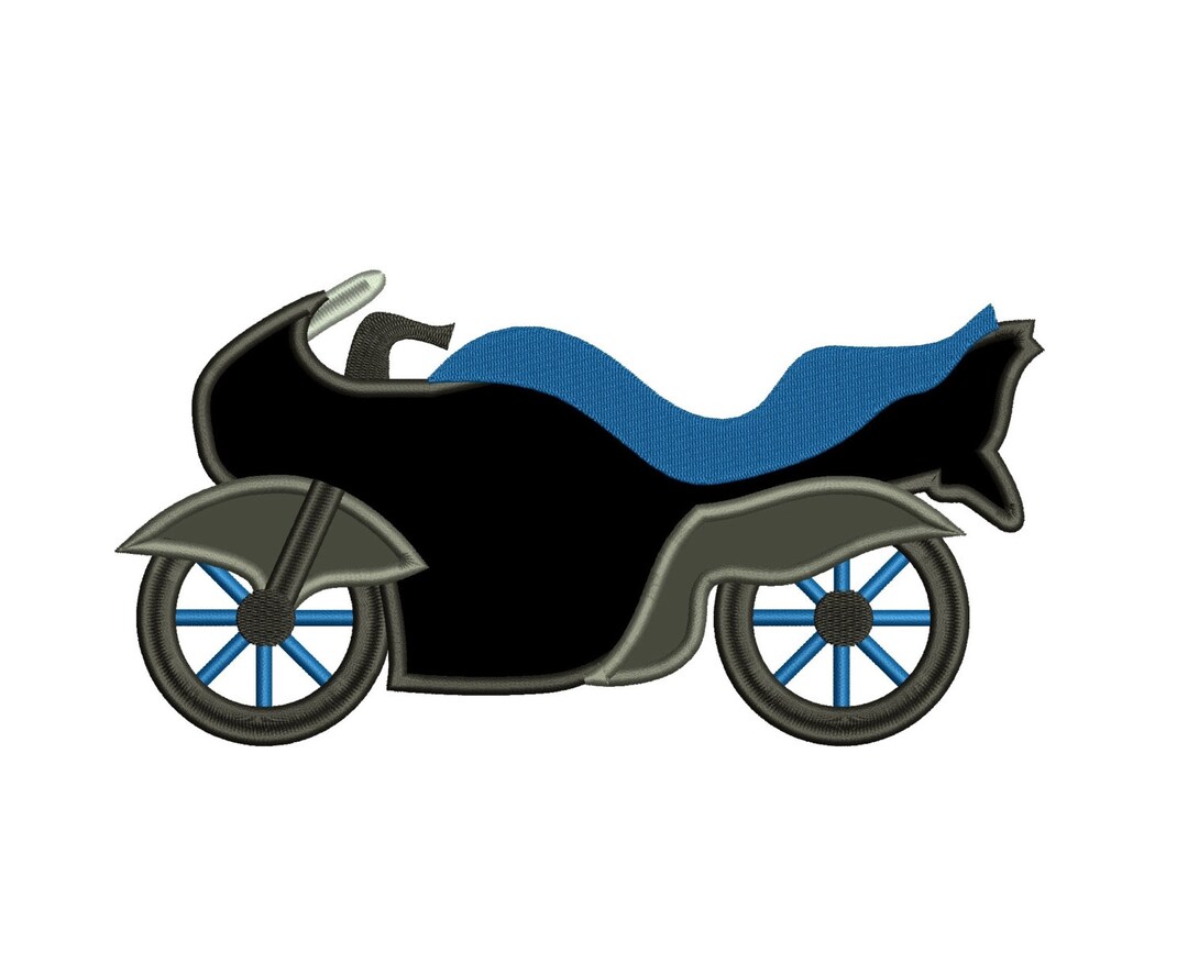 Motorcycle Applique Machine Embroidery Design Pattern - Instant ...