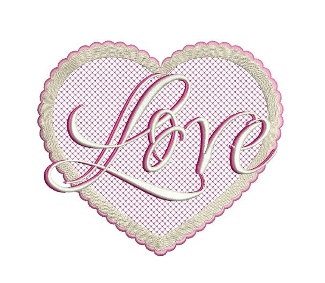 Love Big Heart Machine Embroidery Filled Design Digitized Pattern ...