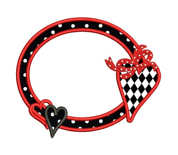 Frame With a Big Heart Machine Embroidery Applique Design Digitized ...