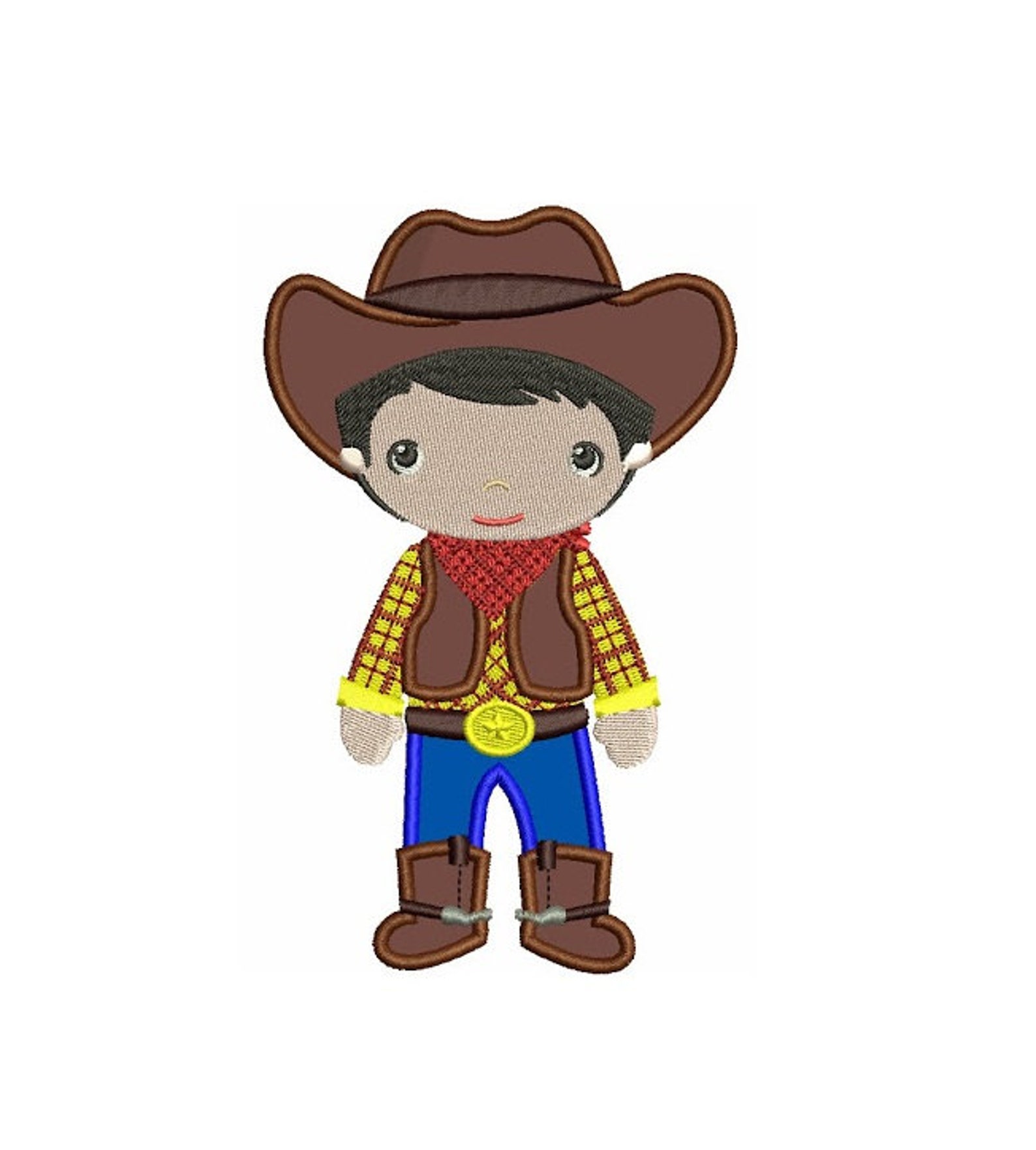 Little Cowboy Applique Western Machine Embroidery Digitized Design ...