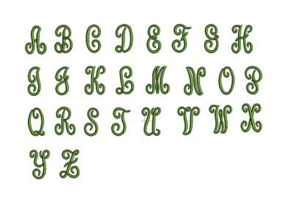 Instant Download Fancy Monogram Upper Case (A-Z) Machine Embroidery ...