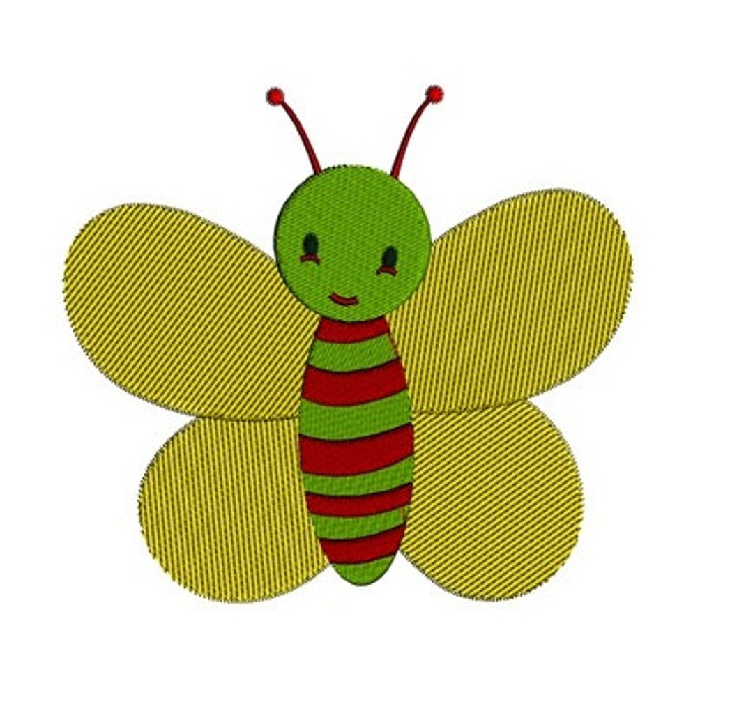 Cute Baby Butterfly Machine Embroidery Digitized Design Filled Pattern ...