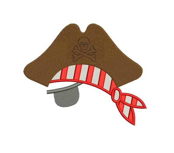 Pirate Hat With an Eye Patch Machine Embroidery Digitized - Etsy